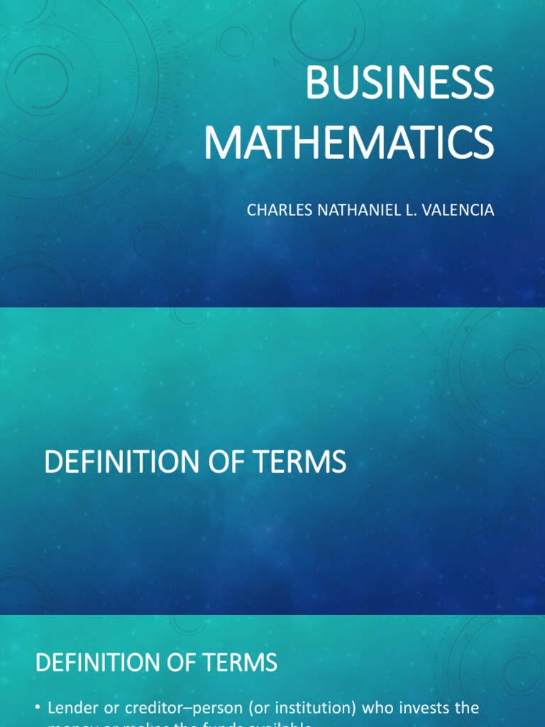 Business Mathematics | PDF | Interest | Loans