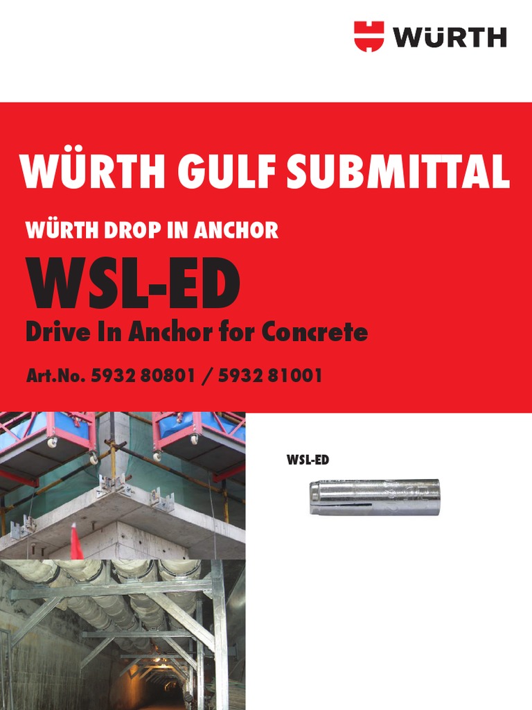 Submittal - Wsl-Ed Drop in Anchor - 2018 | PDF | United Arab Emirates ...
