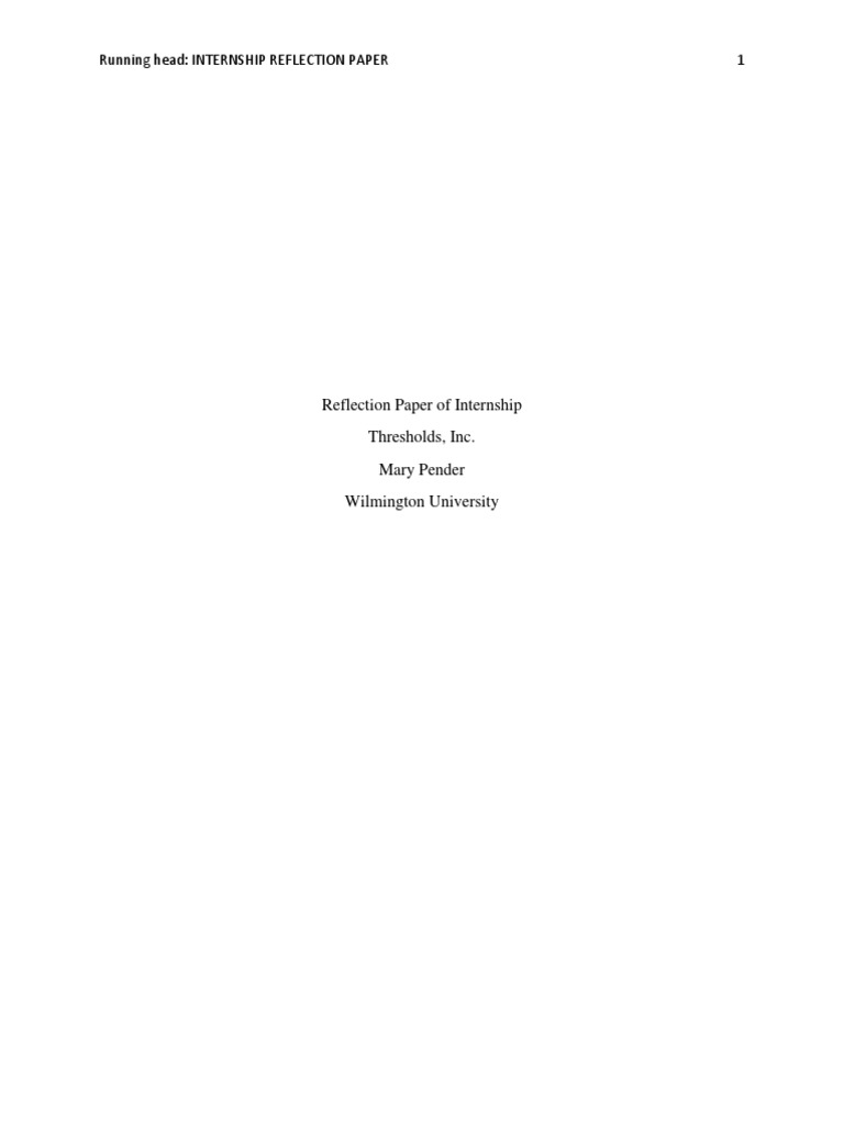Reflection Paper of Internship | Download Free PDF | Internship | Job ...