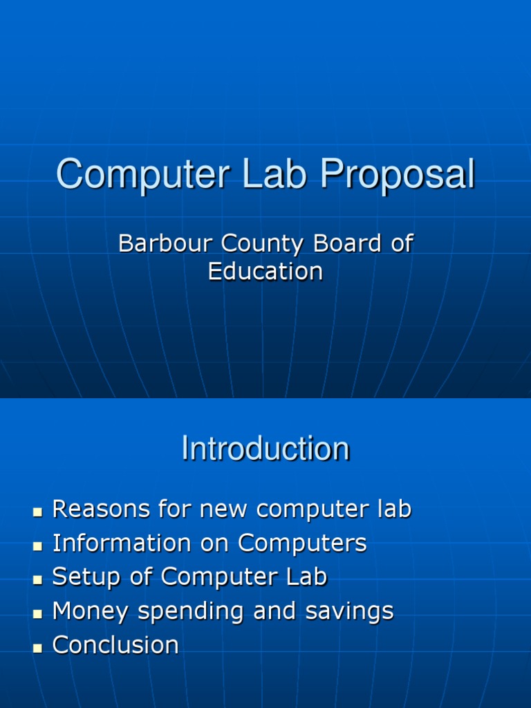 Computer Lab Proposal: Barbour County Board of Education | PDF ...