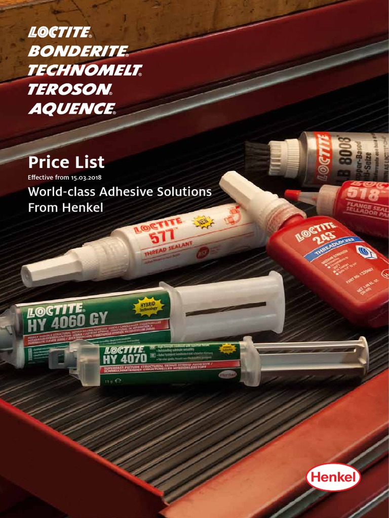Loctite Price List | PDF | Adhesive | Wear