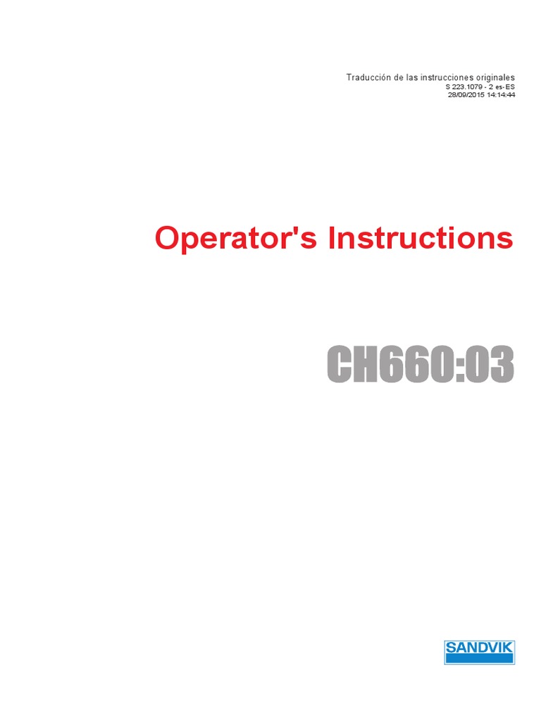 02.CH660-03 Operator's Instructions S223.1079-02 Es | PDF | Lubricante ...