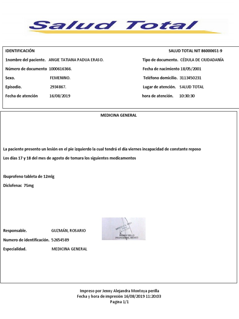 Incapacidad Salud Total | PDF