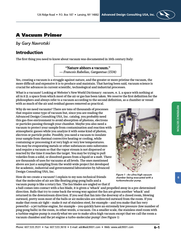 Vacuum Primer Explained | PDF | Vacuum | Pressure Measurement
