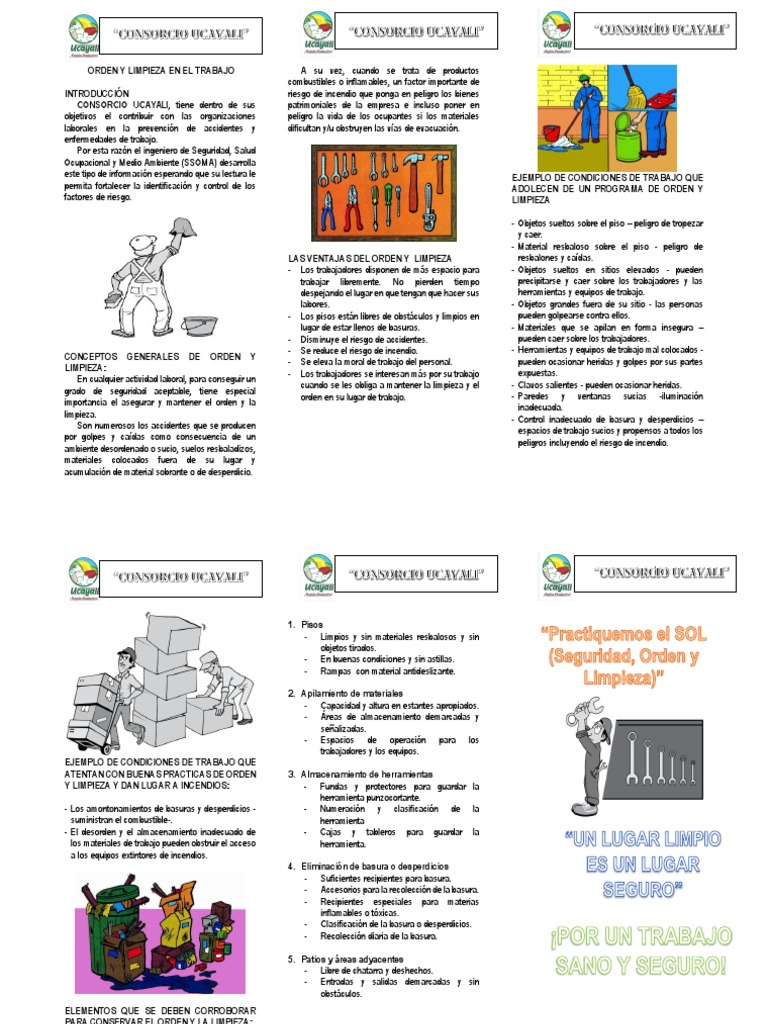 Triptico de Orden y Limpieza | PDF | Residuos | Naturaleza