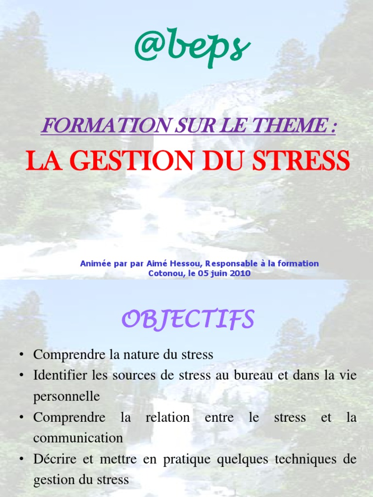 La Gestion Du Stress | PDF | Stress (Biologie) | Sciences comportementales