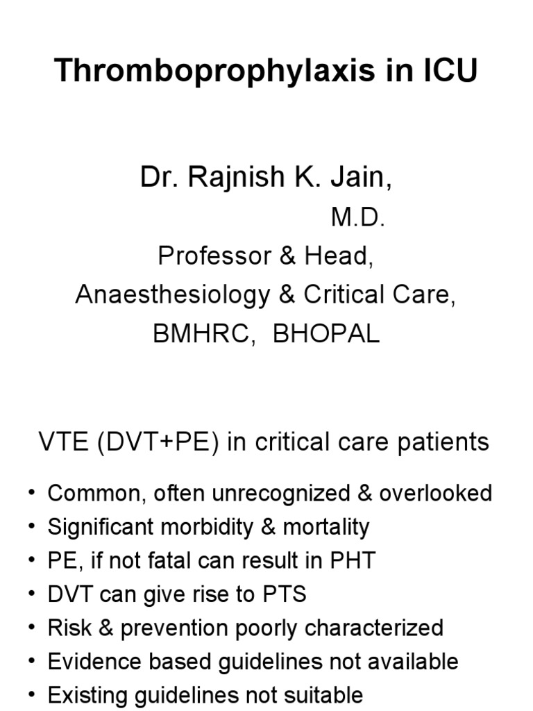 Thromboprophylaxis in The ICU | PDF | Intensive Care Medicine | Intensive Care Unit