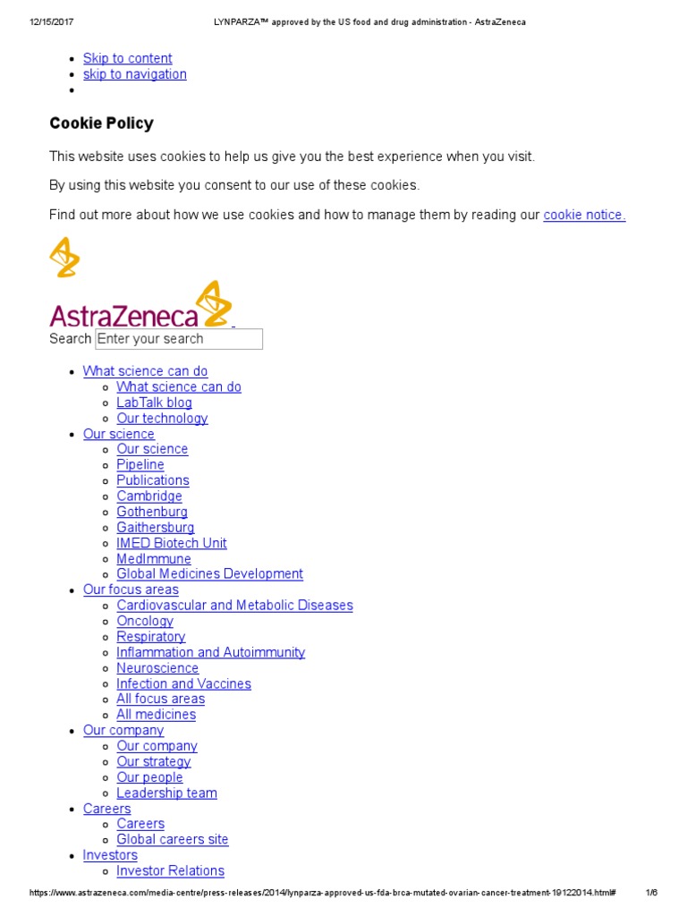 Astrazeneca | PDF | Ovarian Cancer | Dna Repair