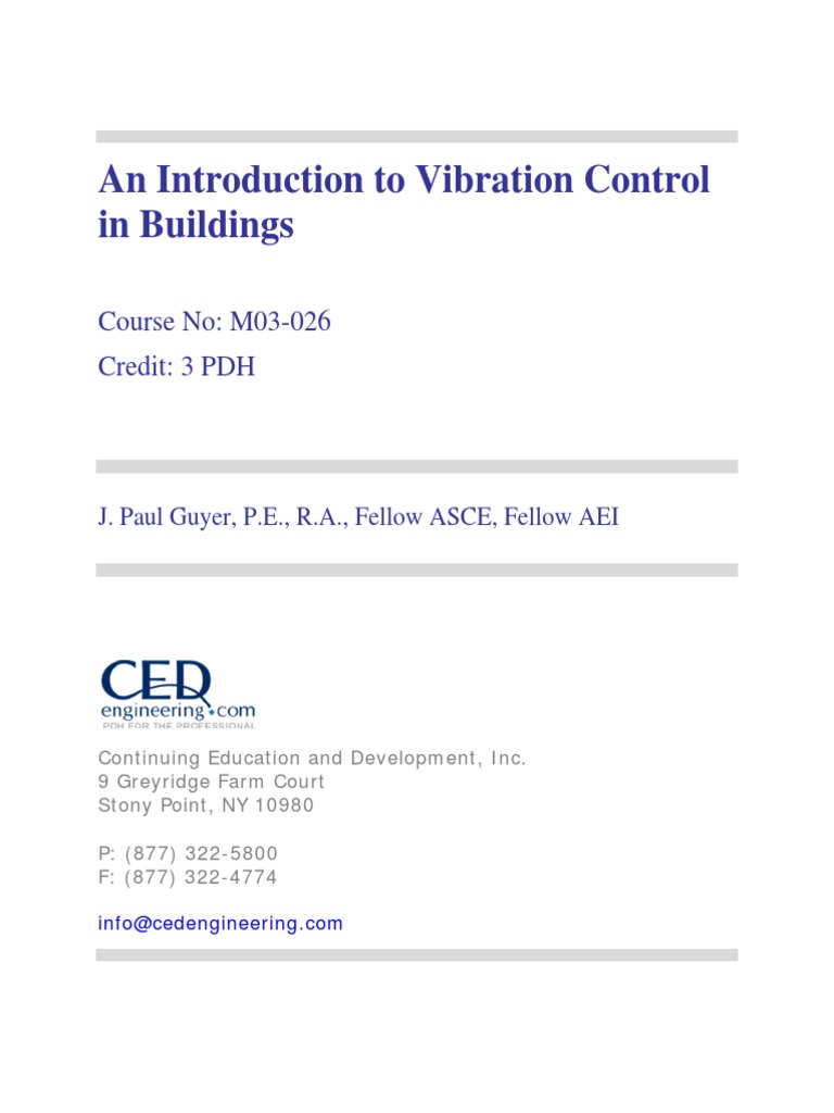 An Introduction To Vibration Control in Buildings | PDF | Pipe (Fluid ...