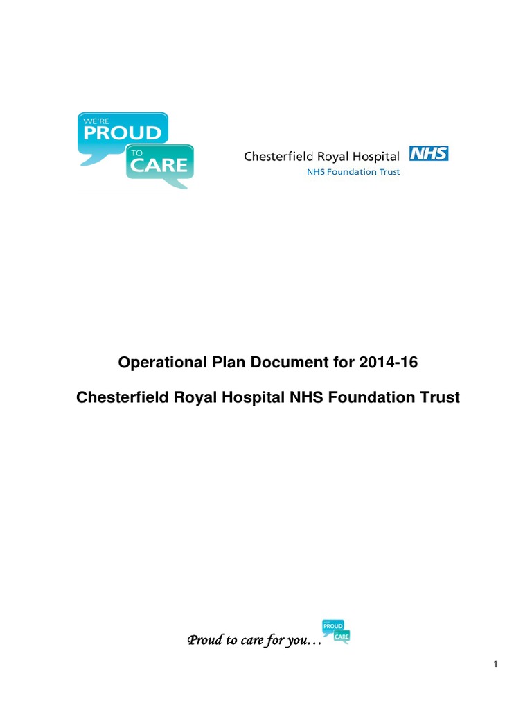 Operational Plan Document For 2014-16 Chesterfield Royal Hospital NHS ...