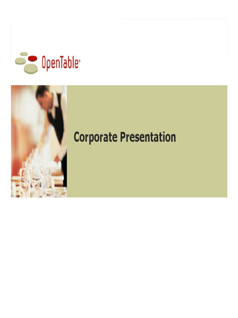 OpenTable Corporate Presentation (Q1 2014) FINAL | PDF | Earnings ...
