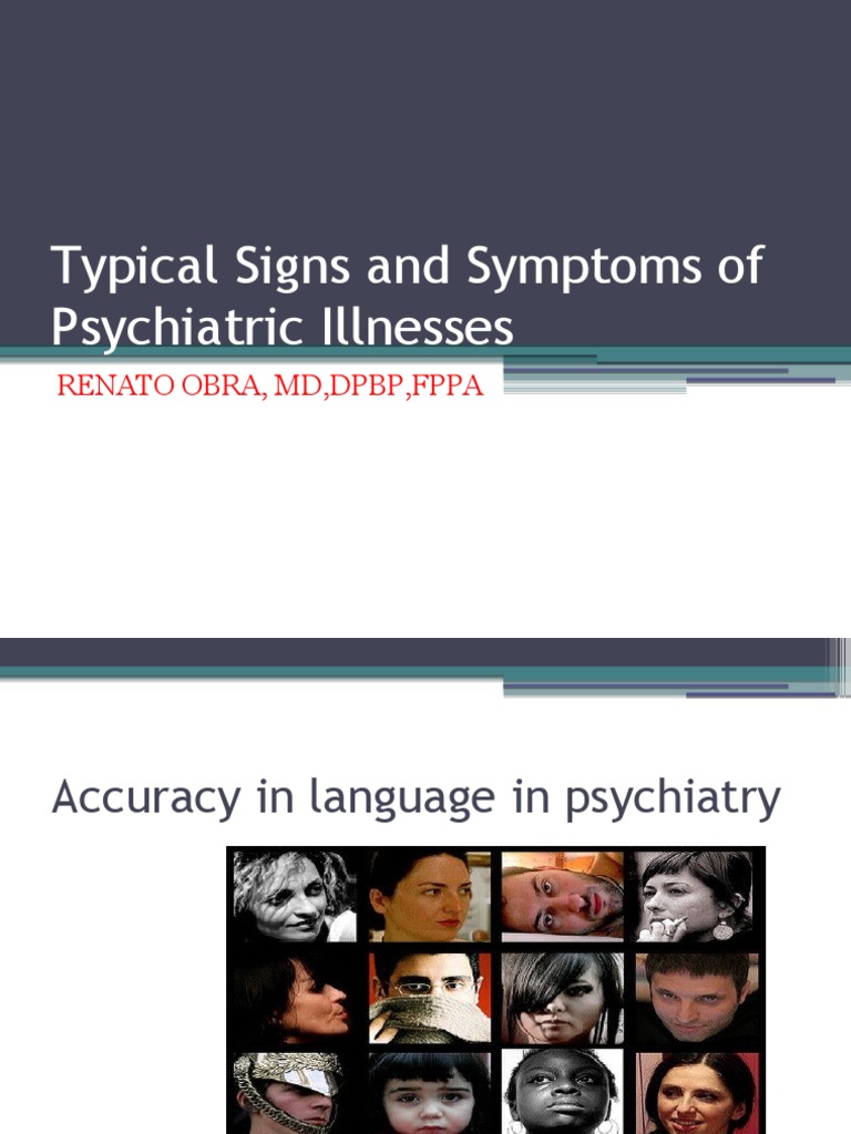 Typical Signs and Symptoms of Psychiatric Illnesses | PDF ...