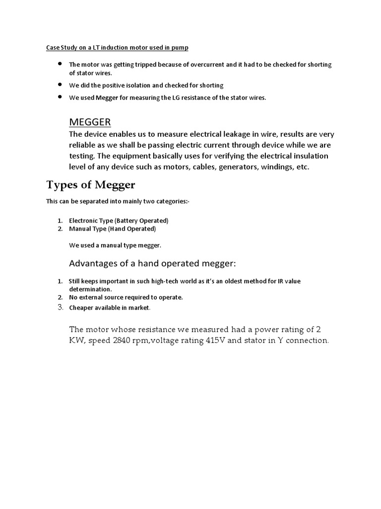 Types of Megger | PDF