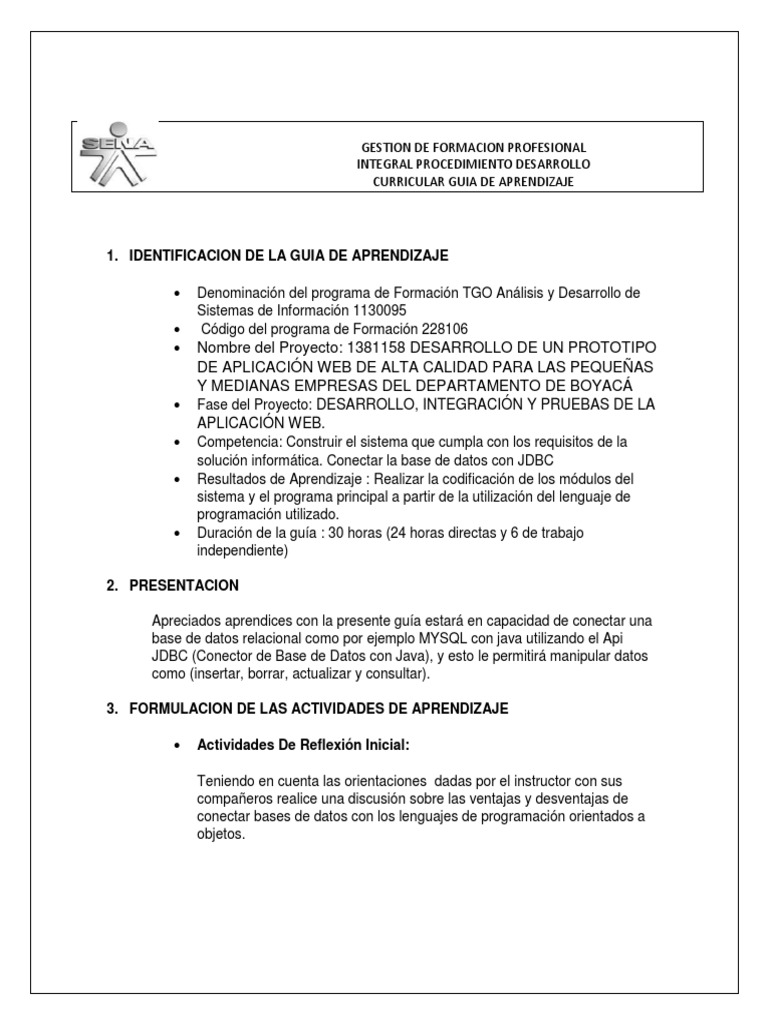 Conecta BD Java JDBC | PDF | Java (lenguaje de programación) | SQL