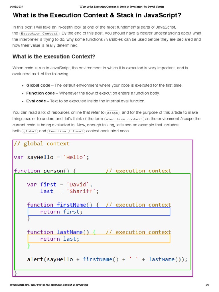 Js Execution Context | PDF | Subroutine | Scope (Computer Science)