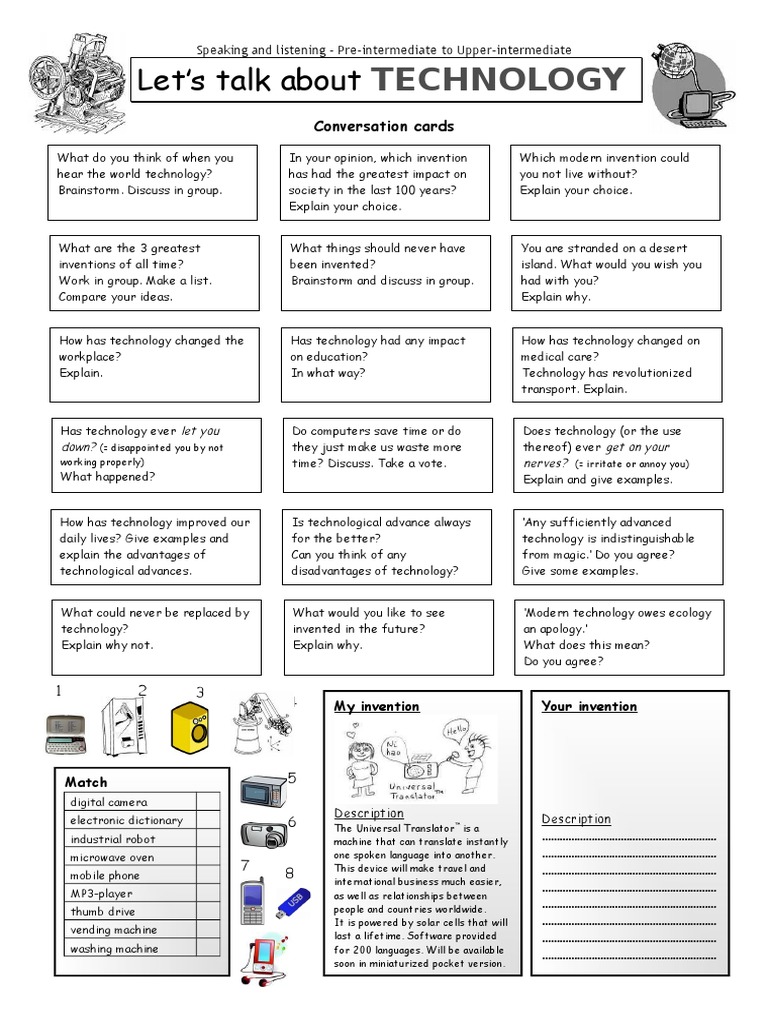 Fun Activities Games About Technology | PDF | Brainstorming