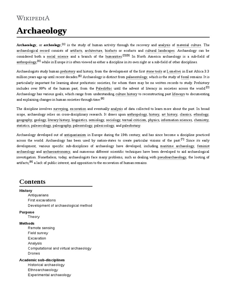 Archaeology Pdf Archaeology Excavation Archaeology