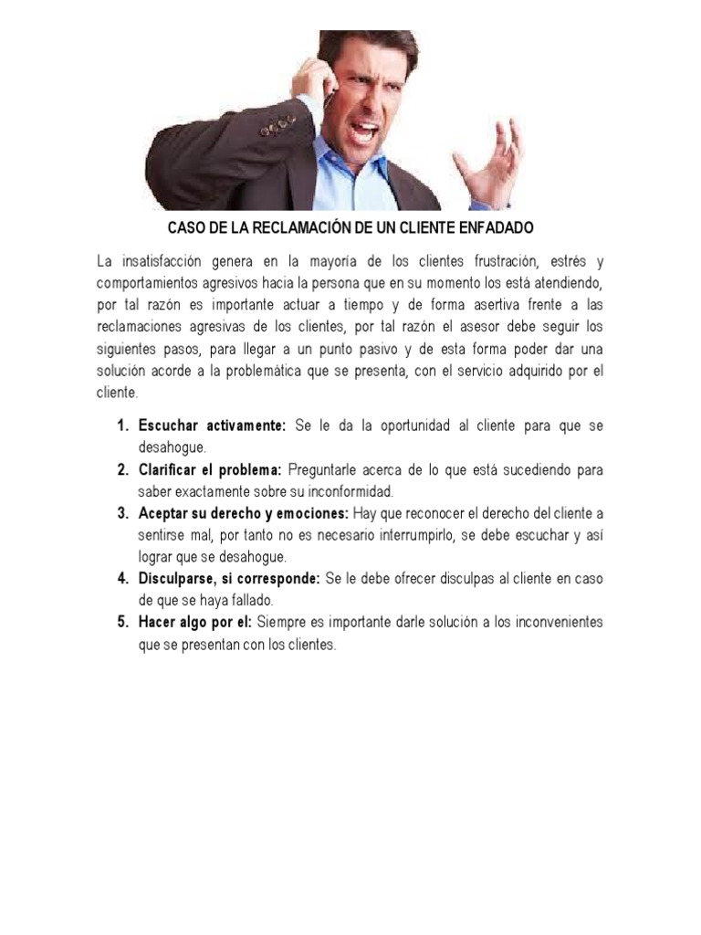 Cliente Enfadado PDF | PDF