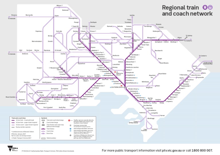 PTV Regional Network Map | PDF | Sustainable Transport | Melbourne