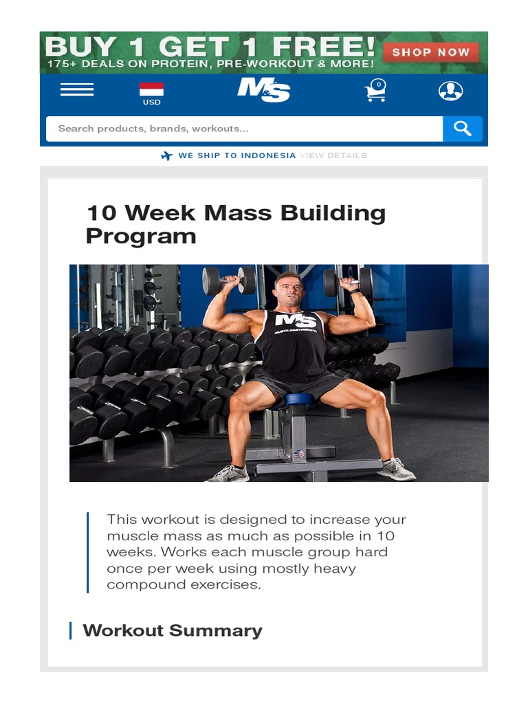 10 Week Mass Building Program - HTML PDF | PDF | Weight Training ...