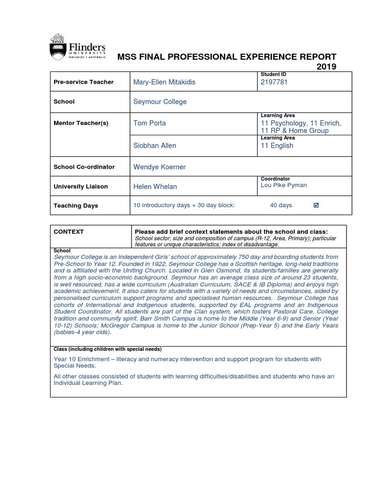 Mitakidis Mary-Ellen Mss Final Year Report 2019 | Download Free PDF ...