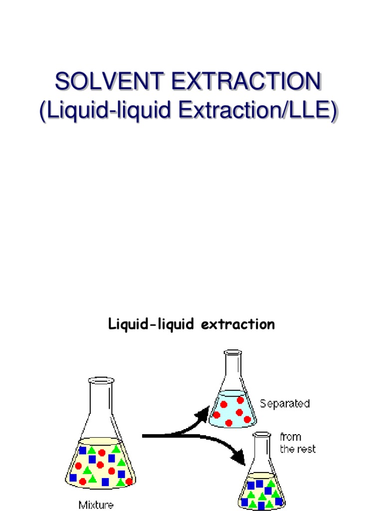 Solvent Extraction (Liquid-Liquid Extraction/LLE) | PDF | Solvent ...