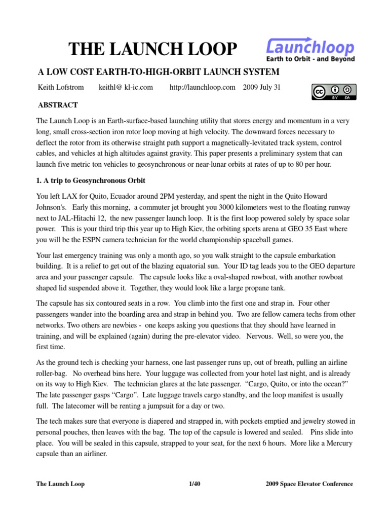 Launch Loop | PDF | Rocket | Force