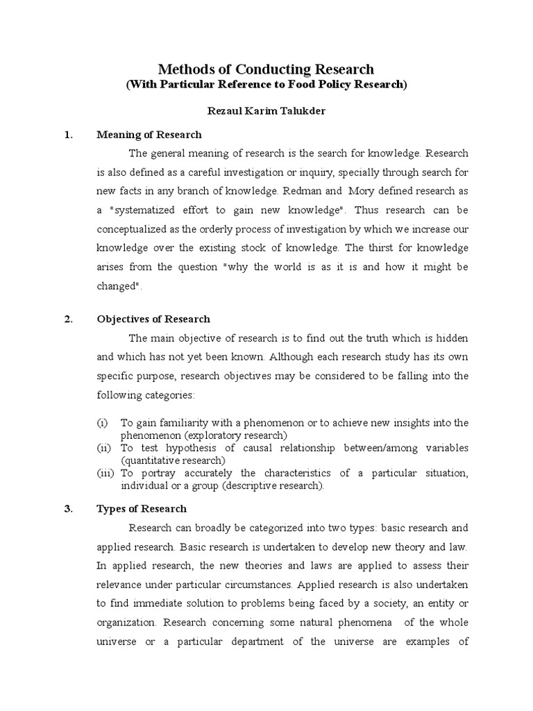 Methods of Conducting Research | PDF | Sampling (Statistics) | Data ...