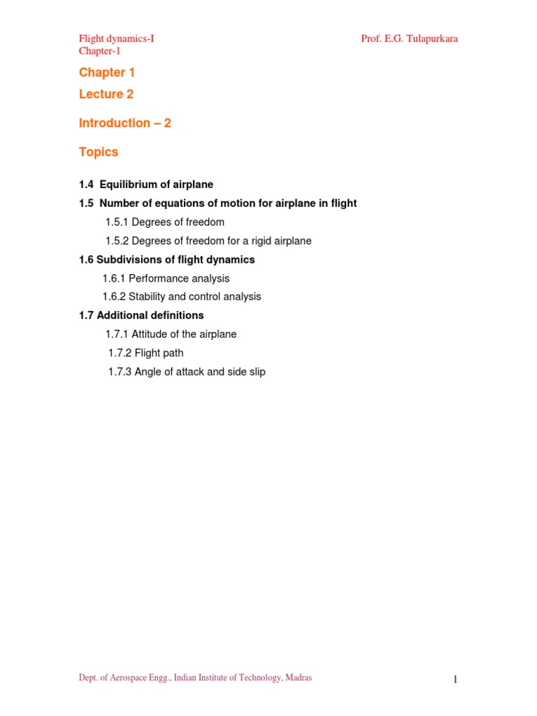 Introduction | PDF | Flight Dynamics (Fixed Wing Aircraft) | Torque