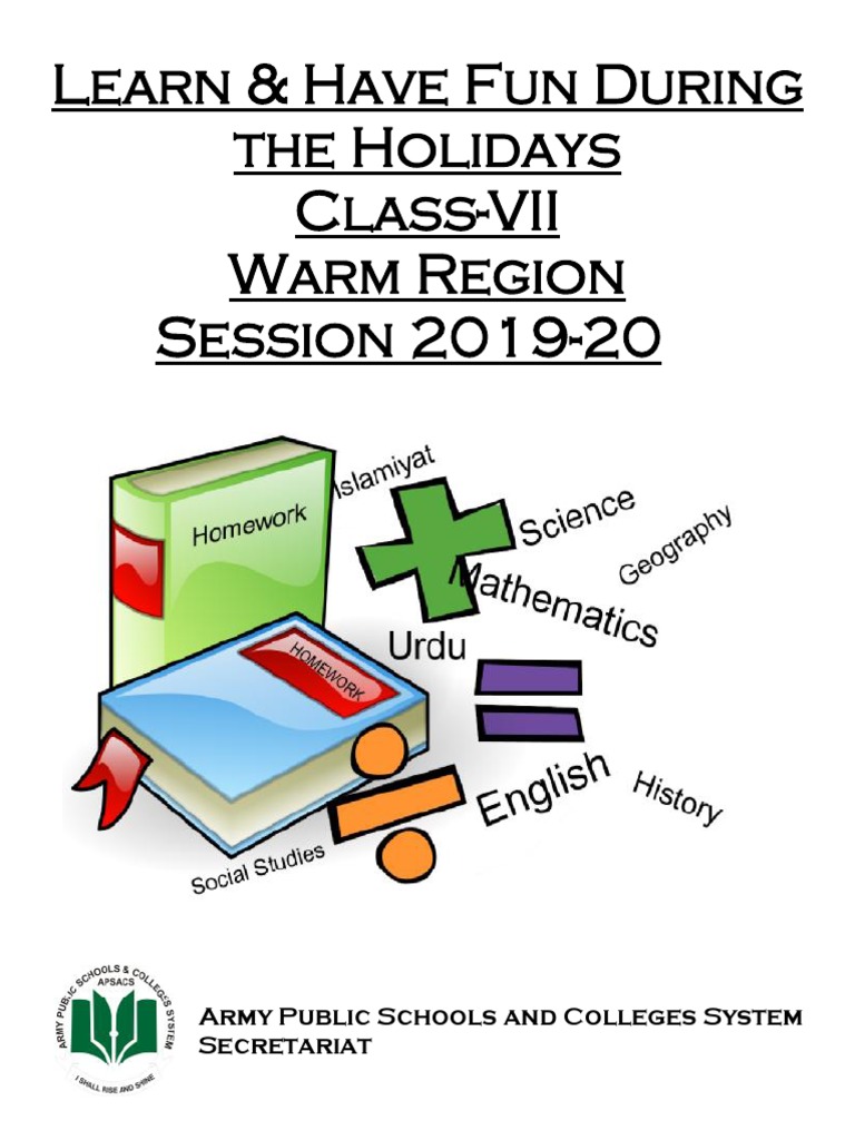 Learn & Have Fun During The Holidays Class-VII Warm Region Session 2019 ...