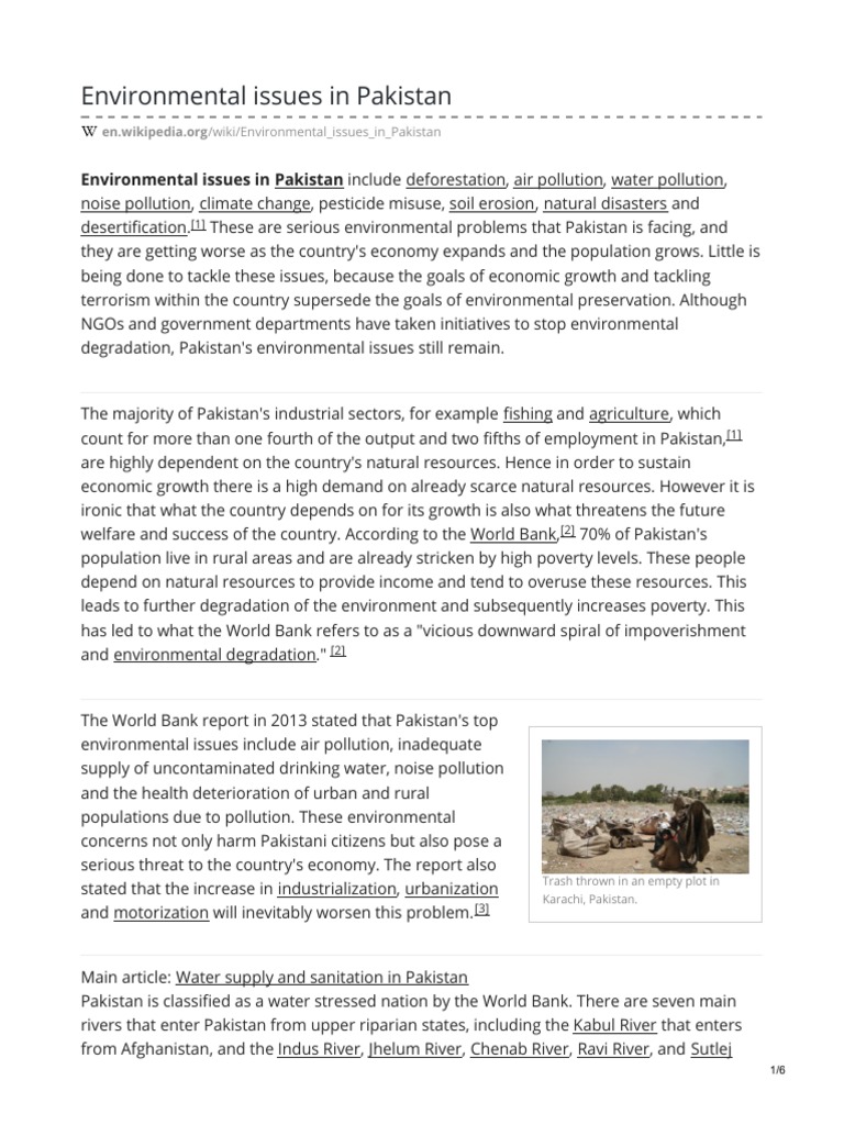 Environmental Issues in Pakistan Include Deforestation, Air Pollution ...