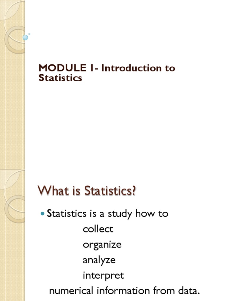 Module 1 - Introduction To Statistics PDF | PDF | Descriptive ...