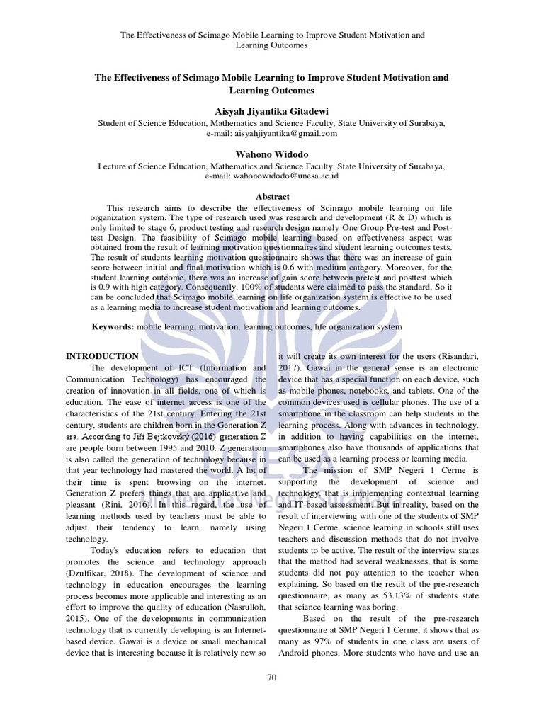 The Effectiveness of Mobile Learning | PDF | Motivation | Motivational