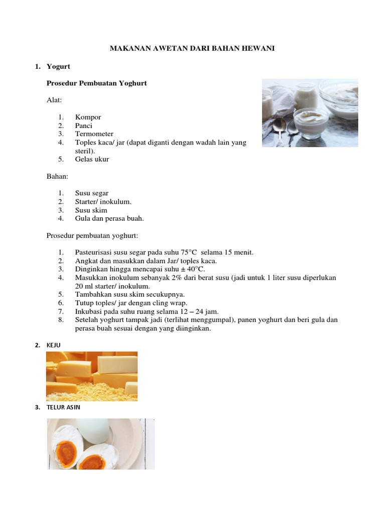 Makanan Awetan Dari Bahan Hewani | PDF