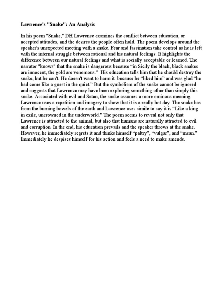 Snake Analysis PDF | PDF