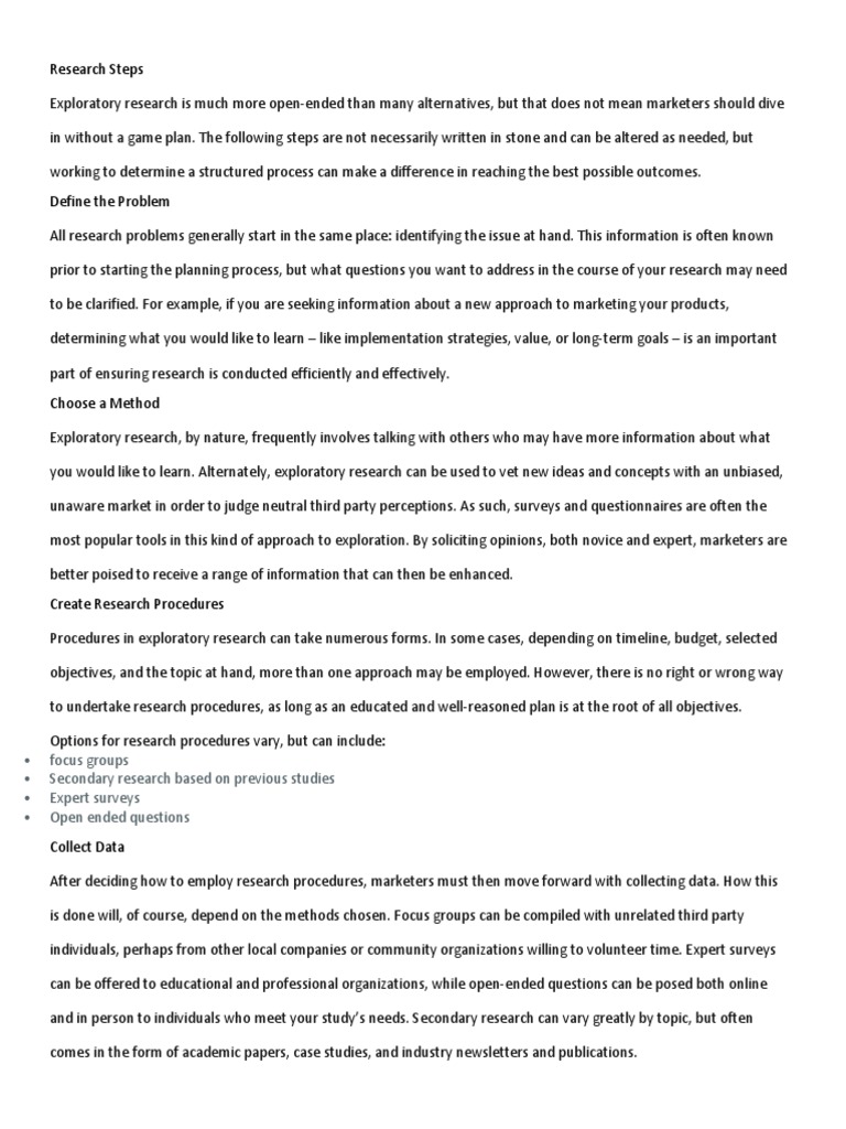 Research Steps: Focus Groups Secondary Research Based On Previous ...