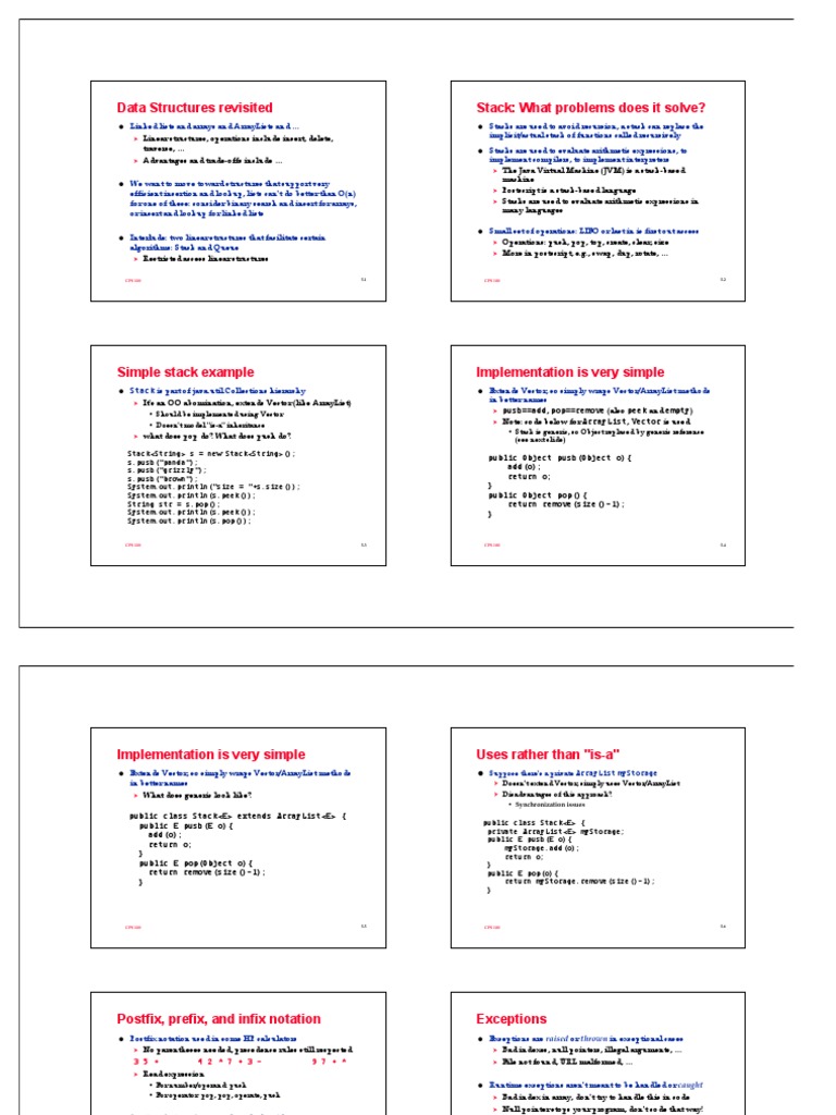 Data Structures Revisited Stack: What Problems Does It Solve? | PDF ...