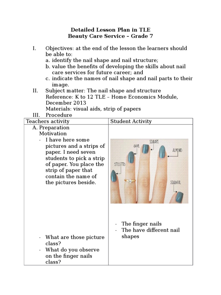 Melba 2 | PDF | Nail (Anatomy) | Lesson Plan