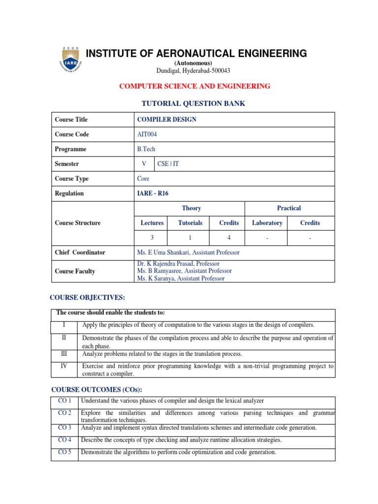 CD QB (19-20) | PDF | Parsing | Compiler