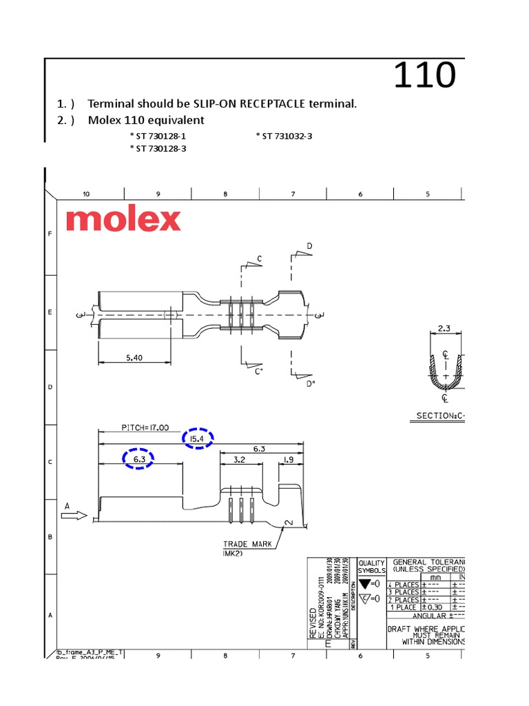 110 Terminal (Ket & Molex | PDF