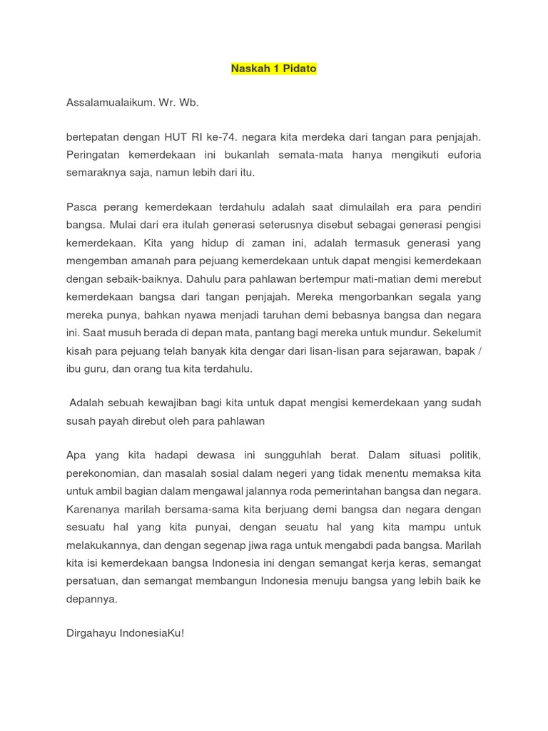 PIDATO MERDEKA | PDF