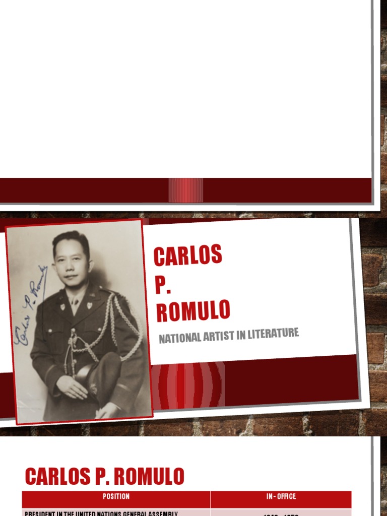 National Artist CARLOS P ROMULO | PDF | International Relations ...