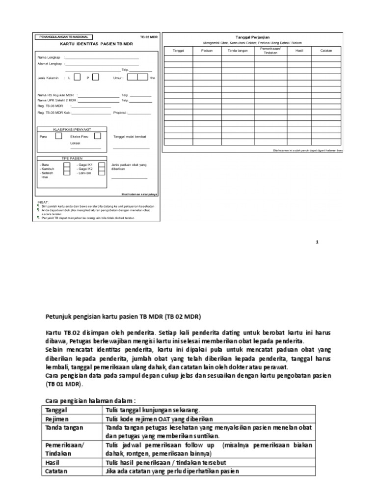 Formulir TB 02 MDR - Final Tretes | PDF
