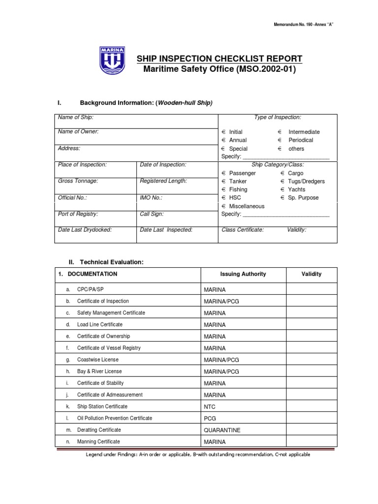 MC-190 Checklist | PDF | Ships | Shipping