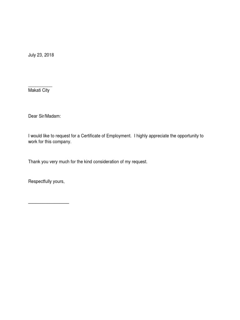 Request Letter - COE | PDF Request Letter - COE | PDF