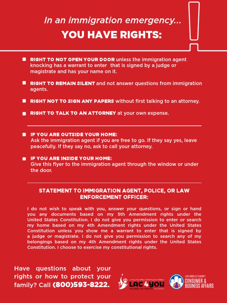 Know Your Immigration Rights | PDF | Fourth Amendment To The United ...
