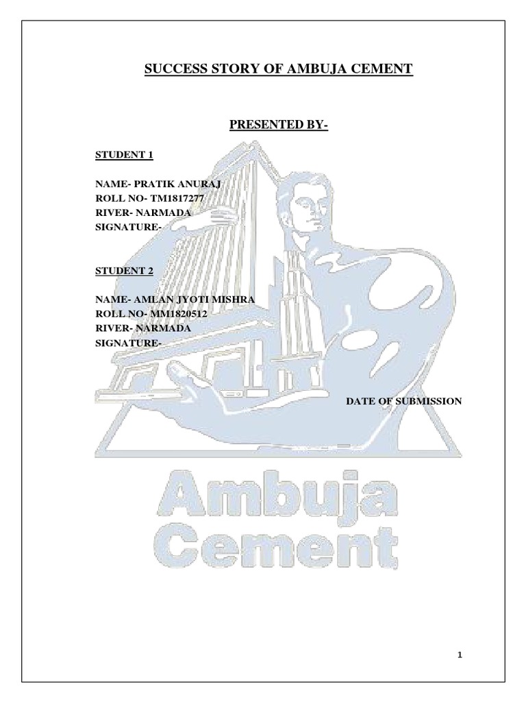 Success Story of Ambuja Cement: Presented by | PDF | Transport | Cement