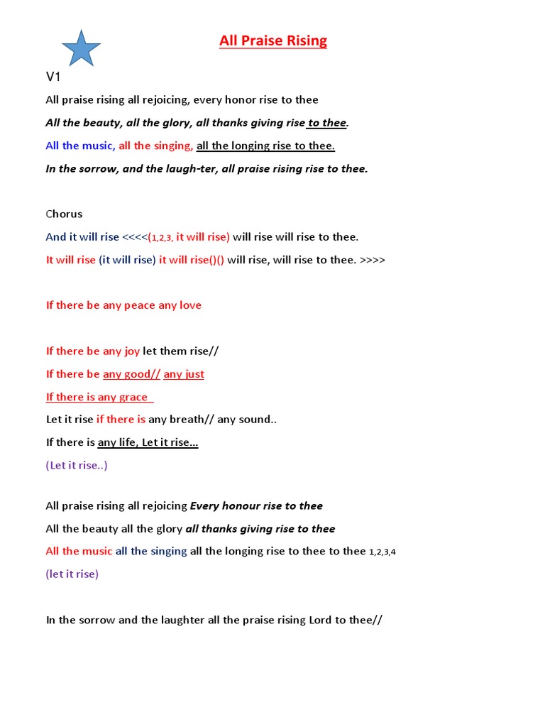 All Praise Rising Lyrics | PDF | Entertainment (General)