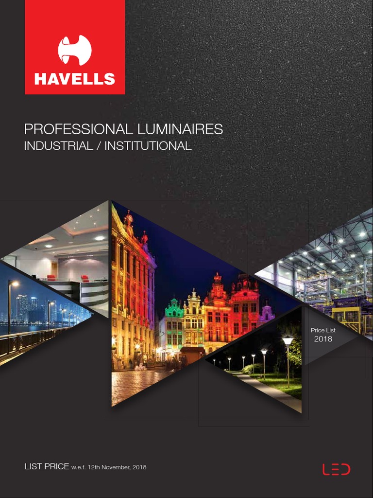 Havells ProfessionalLuminaires | PDF | Fluorescent Lamp | Lighting