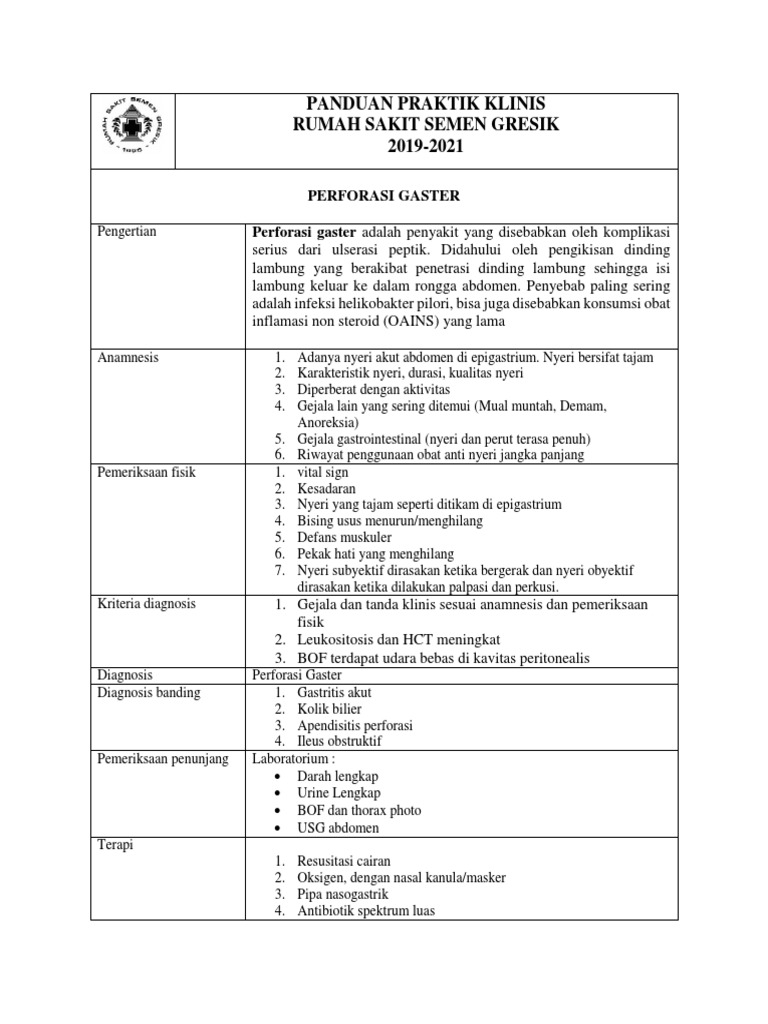 PPK Perforasi Gaster | PDF